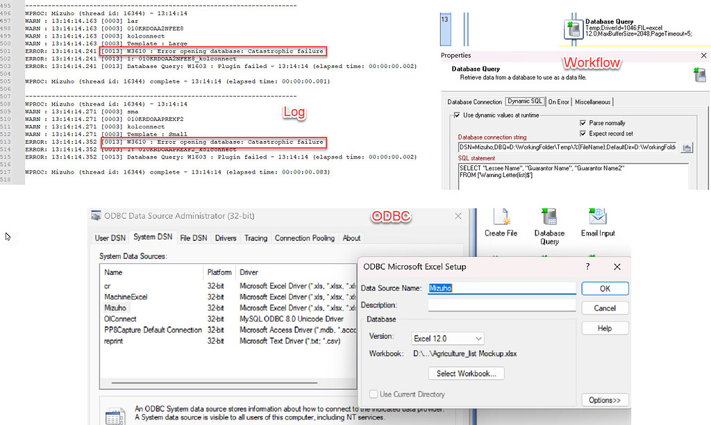 Error opening database: Catastrophic failure - Workflow - Upland OL User community