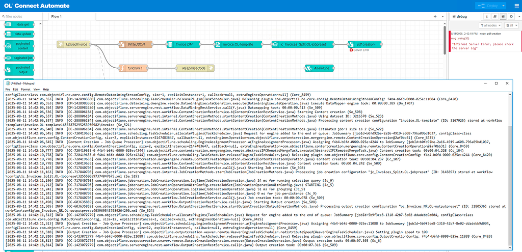 Simple workflow from start to finish not working - OL Connect Automate - Upland OL User community
