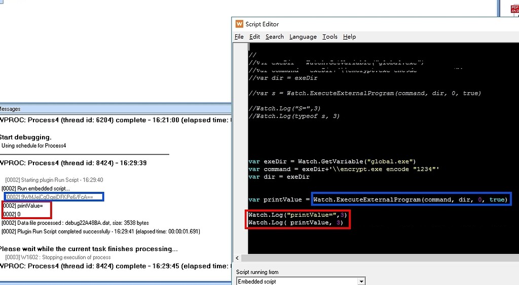 How to Get Watch.ExecuteExternalProgram() value? - Workflow - Upland OL ...