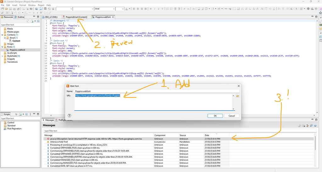 Web Font and exceptions - OL Connect Professional - Upland OL User community
