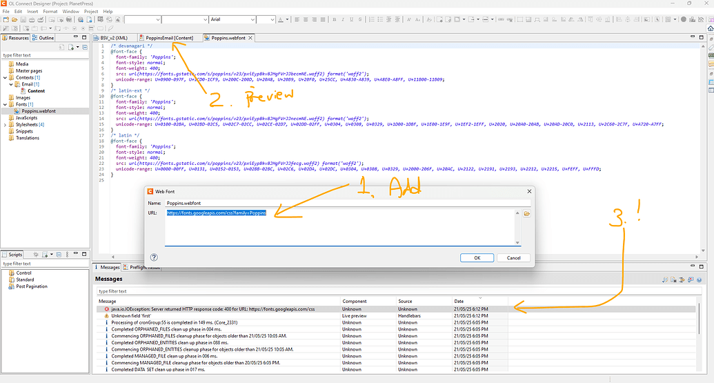 Web Font and exceptions - OL Connect Professional - Upland OL User community